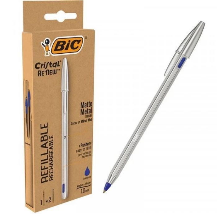 Stilolaps Bic Cristal Metal Blu 2 Refill – Kancelari B2B